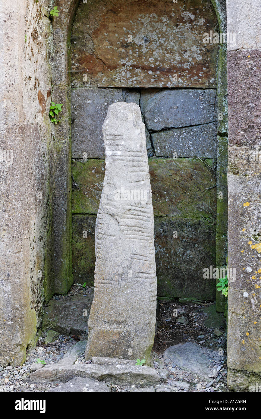 Ogham stone in the Ardmore abbey, Ardmore, Waterford, Ireland Stock ...