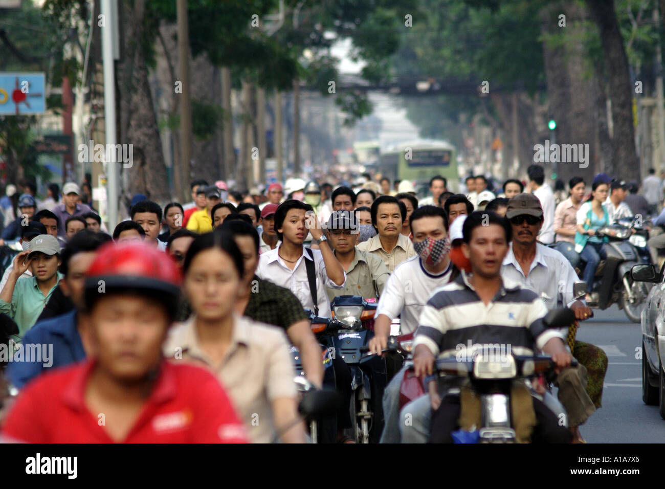 Very busy street traffic in Saigon, HCMC, Vietnam V Stock Photo - Alamy
