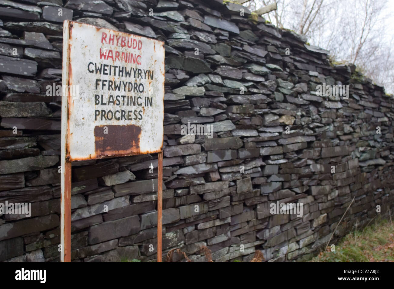 Sign warning blasting hi-res stock photography and images - Alamy