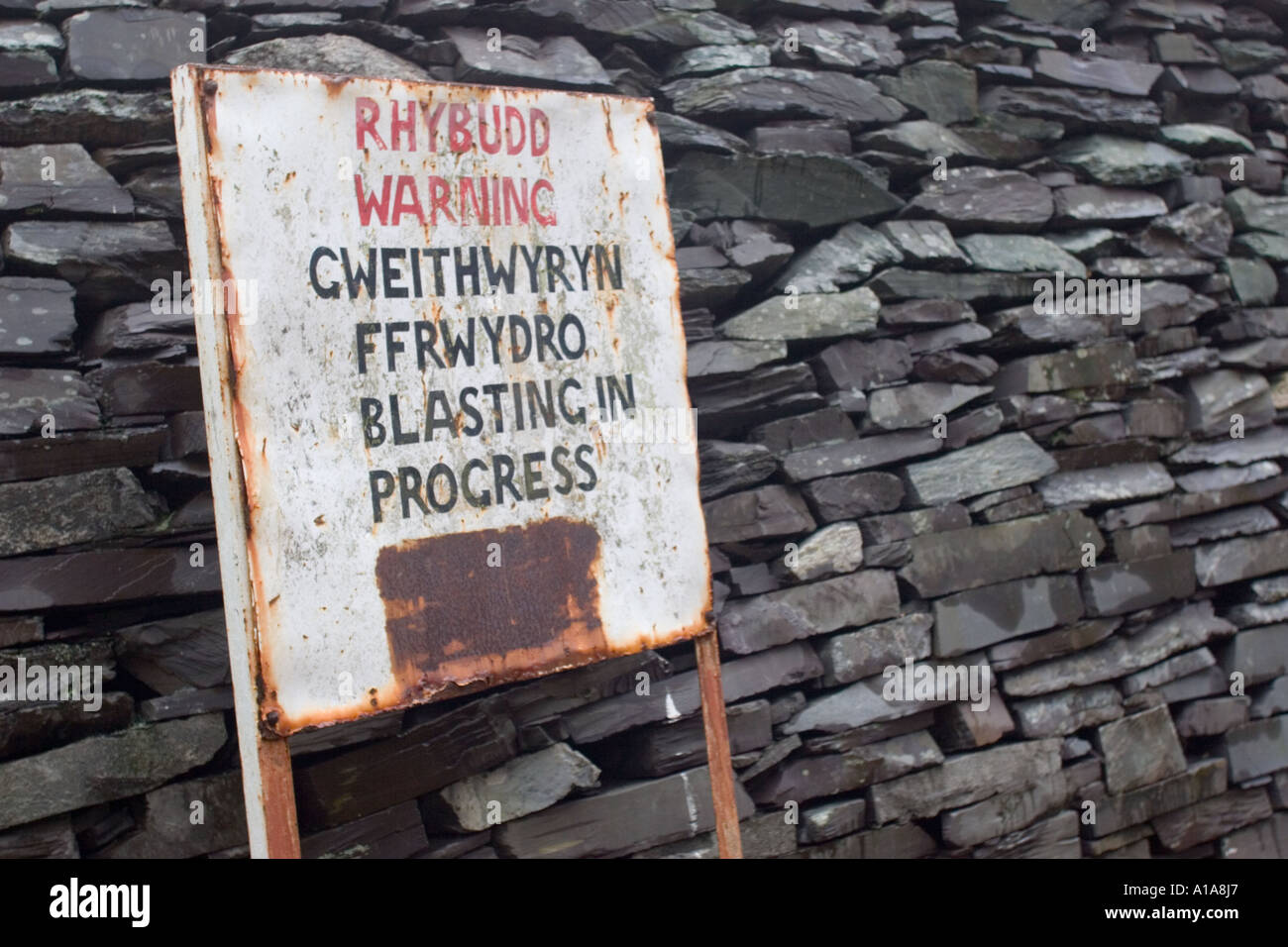 Sign warning blasting hi-res stock photography and images - Alamy