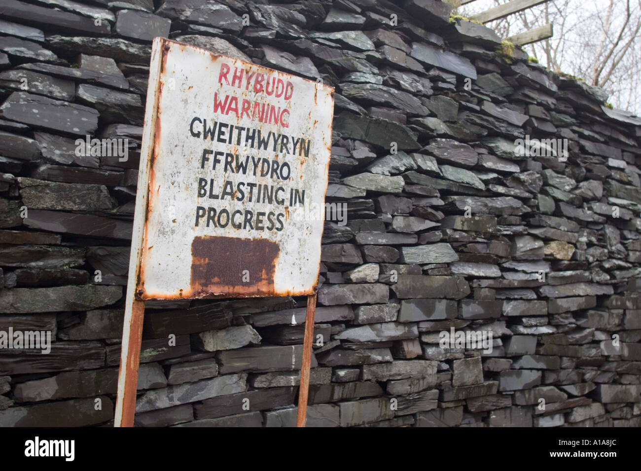 Sign warning blasting hi-res stock photography and images - Alamy