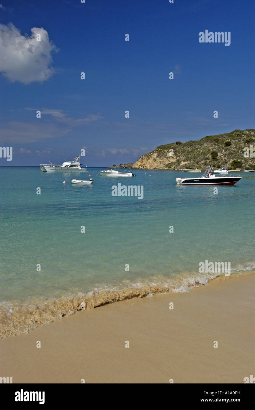 Anguilla beach at Sandy Ground boats water shoreline Stock Photo - Alamy