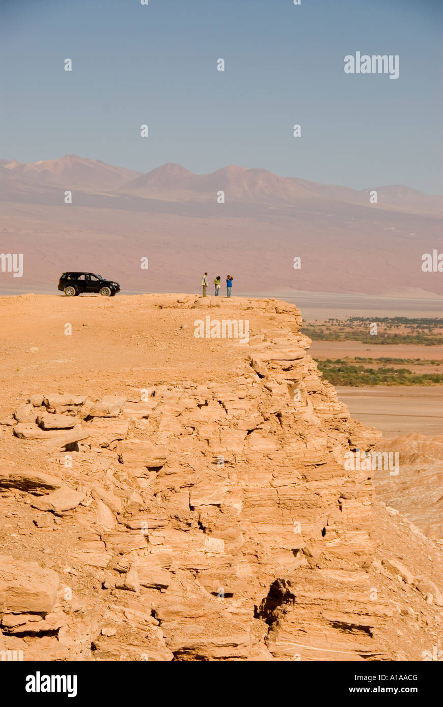 Chile Atacama desert Cari valley car at edge of cliff Stock Photo - Alamy