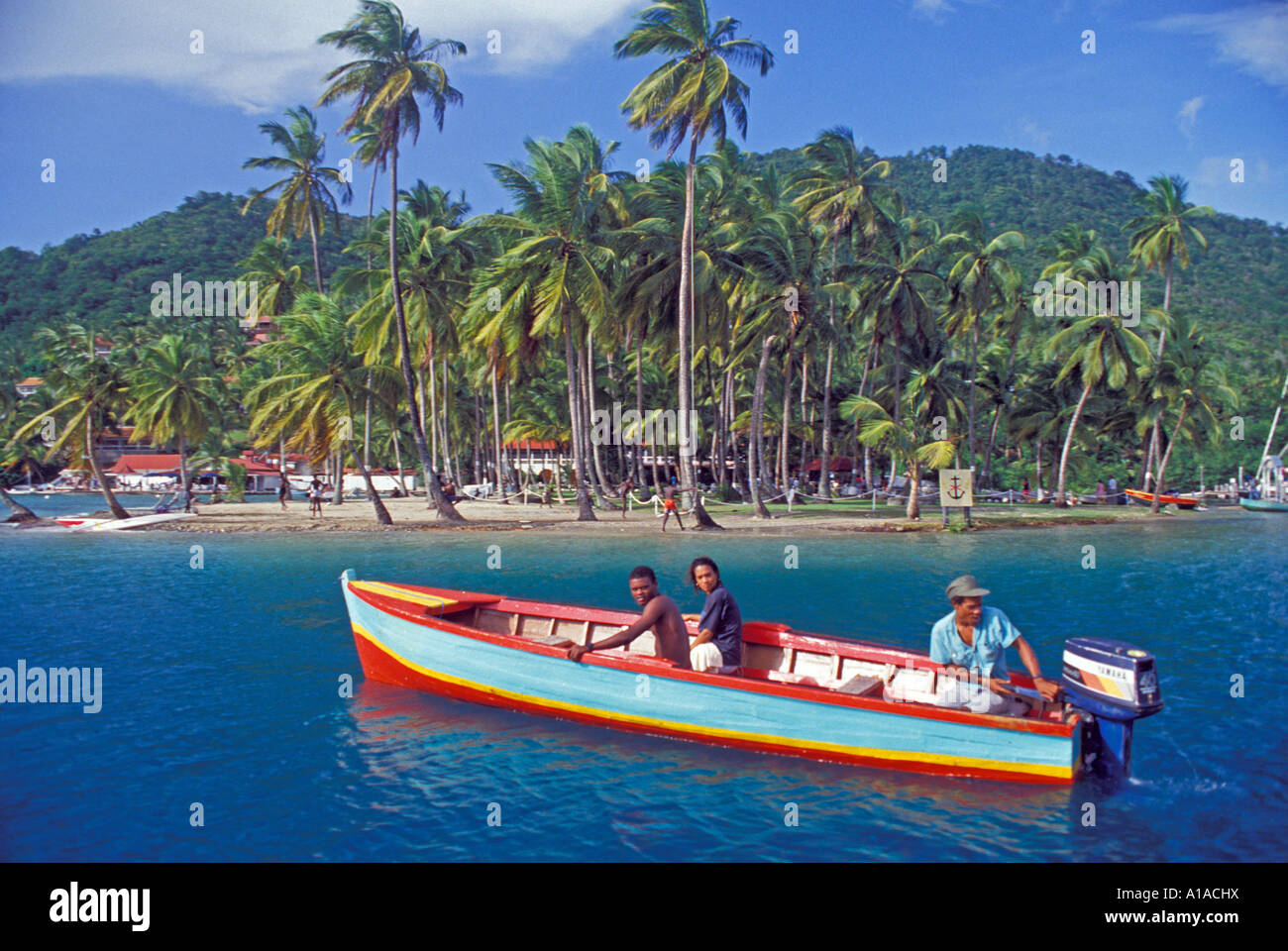 St Lucia Marigot Bay local fishing boat Stock Photo - Alamy