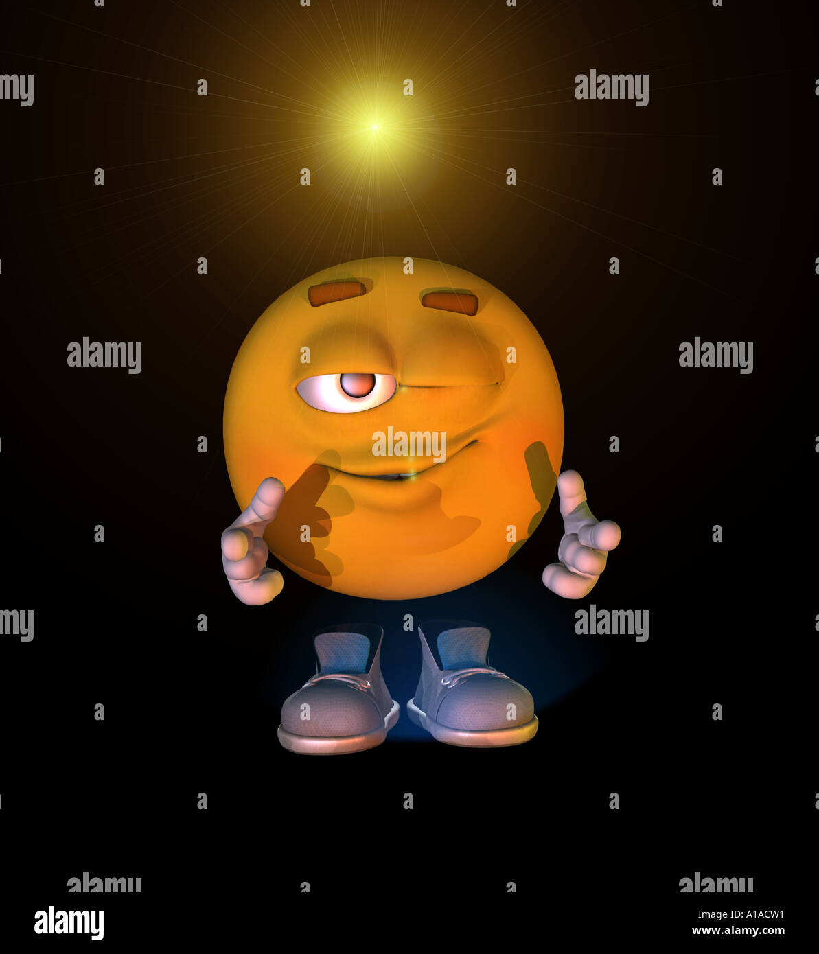 Emotive character being cheeky with a wink Stock Photo - Alamy