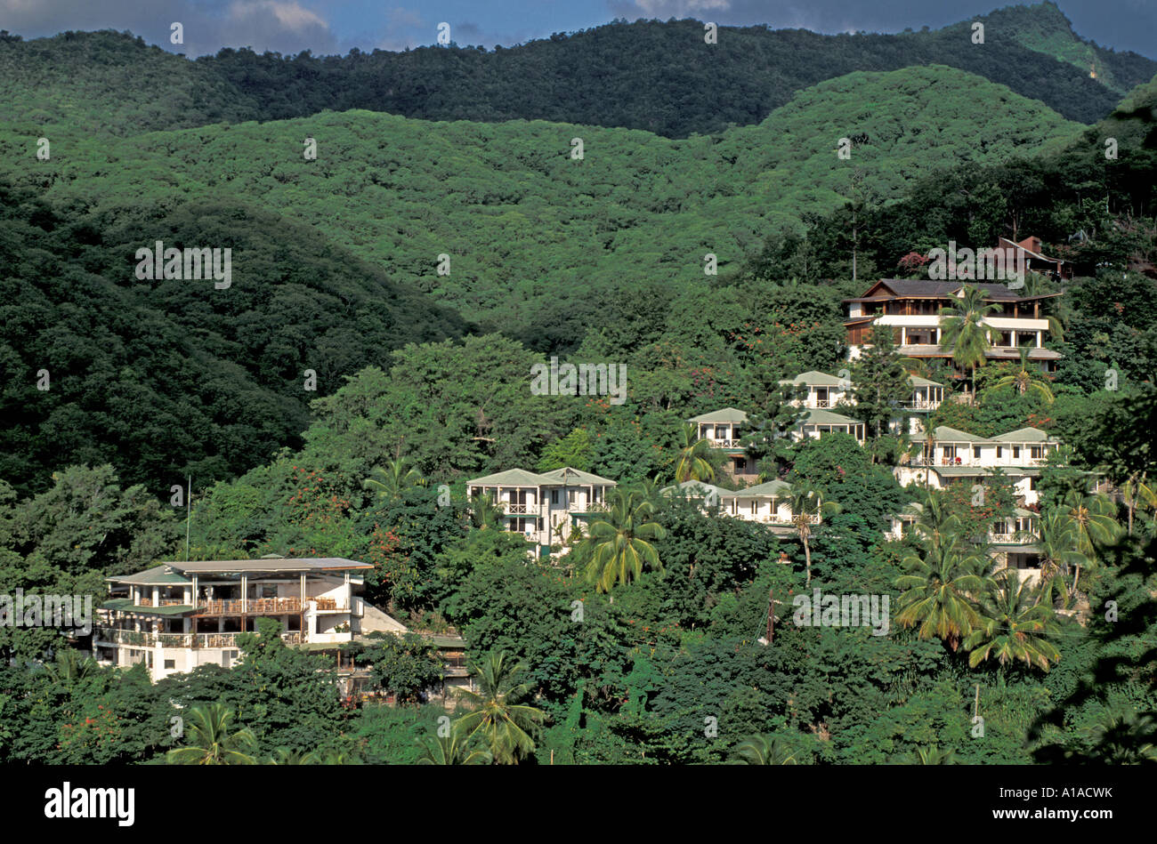 St Lucia Anse Chastanet Resort Overview Stock Photo Alamy