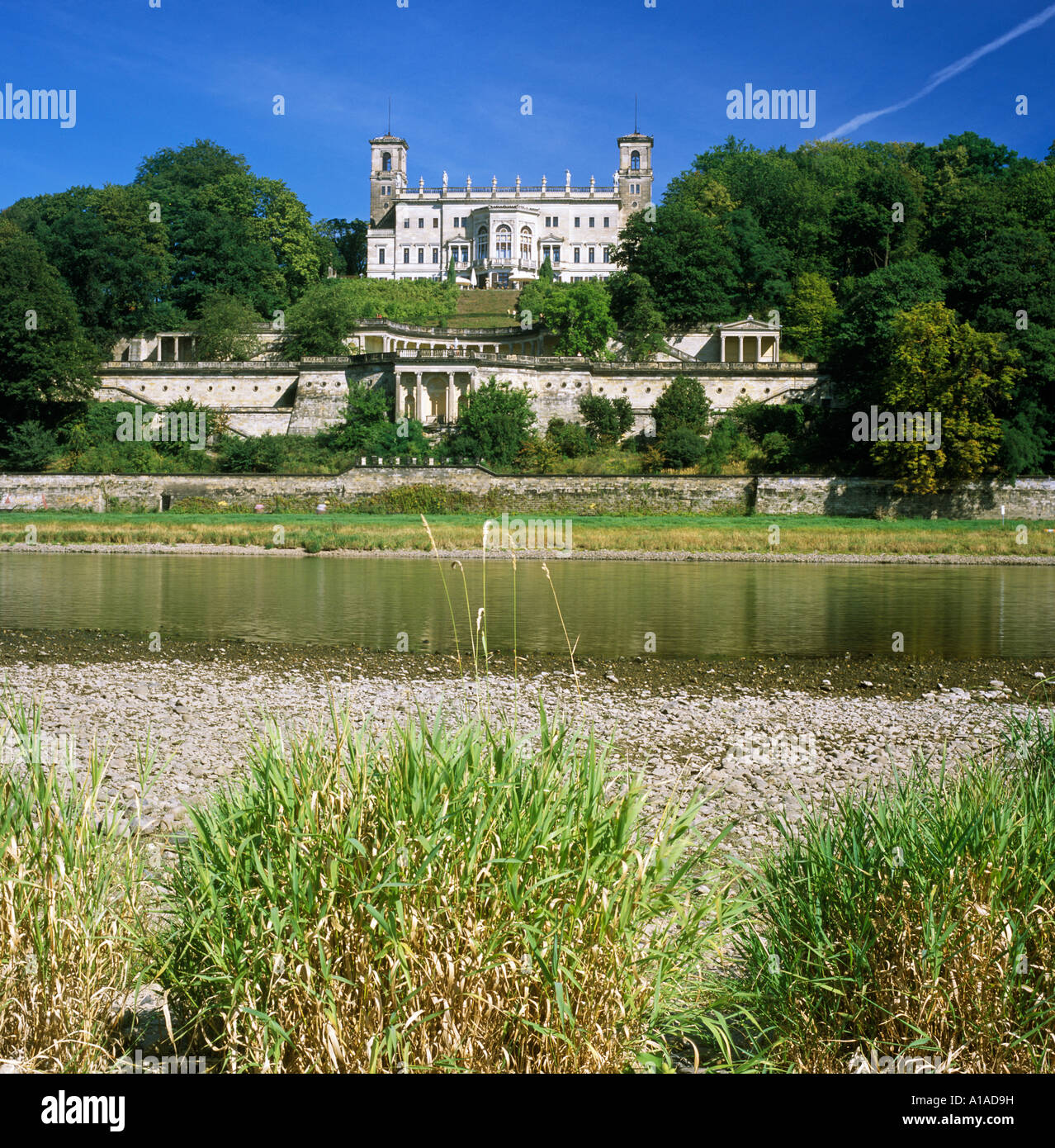 Albrechtsberg castle upon the river Elbe Dresden Saxonia Germany now ...