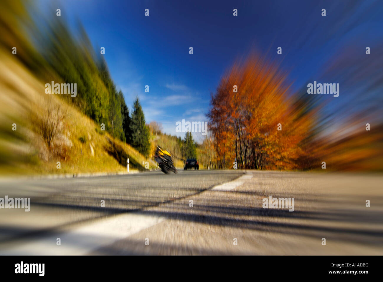 German country road in the Alps near Bayrischzell, upper Bavaria Stock ...