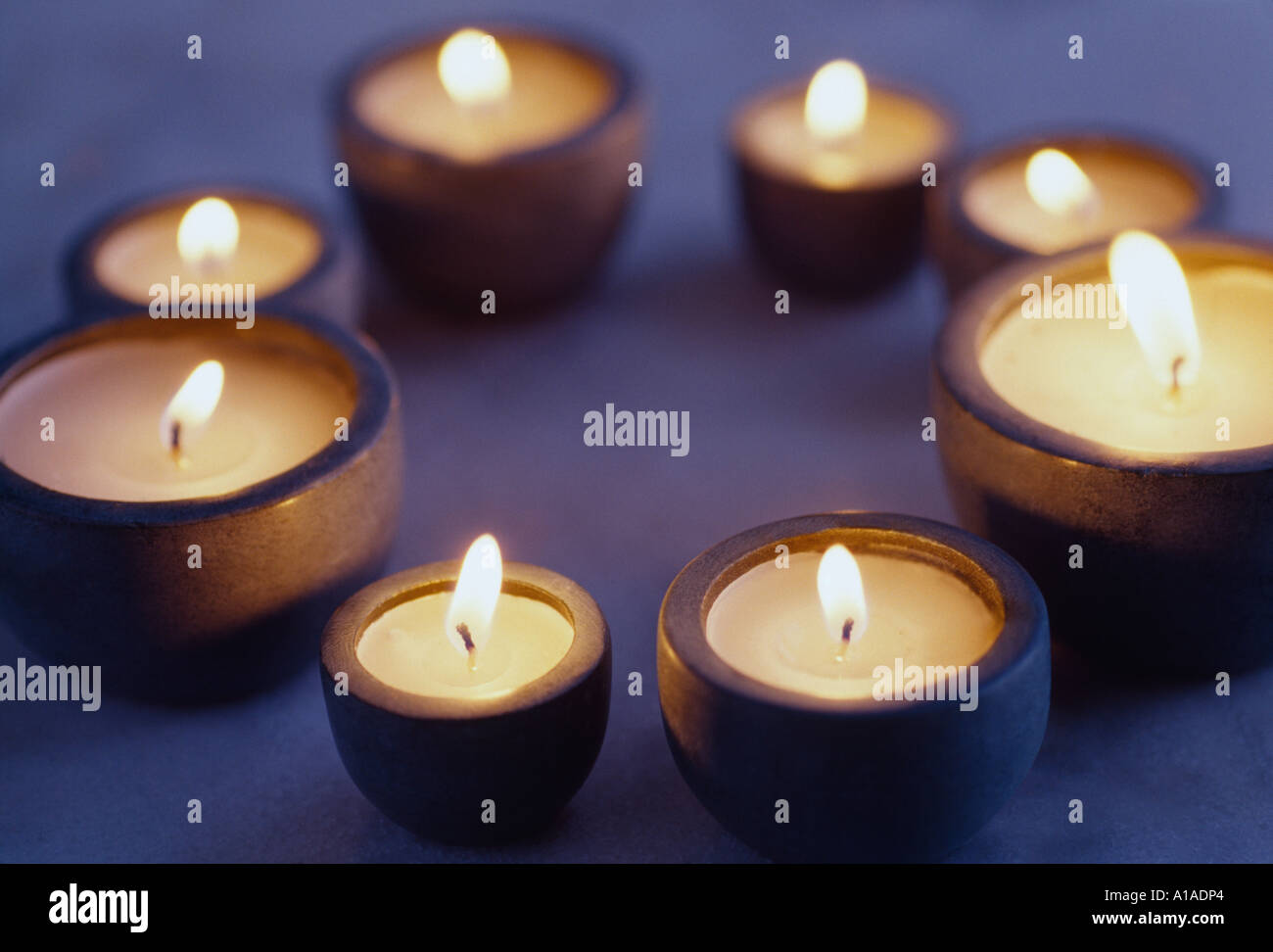 A circle of candles Stock Photo - Alamy
