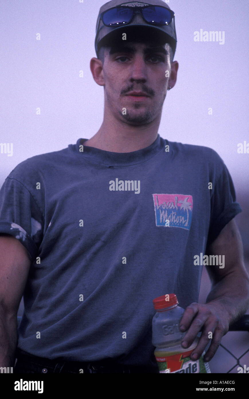 USA Washington Sedro Woolley Young man works on sprint car pit crew at ...