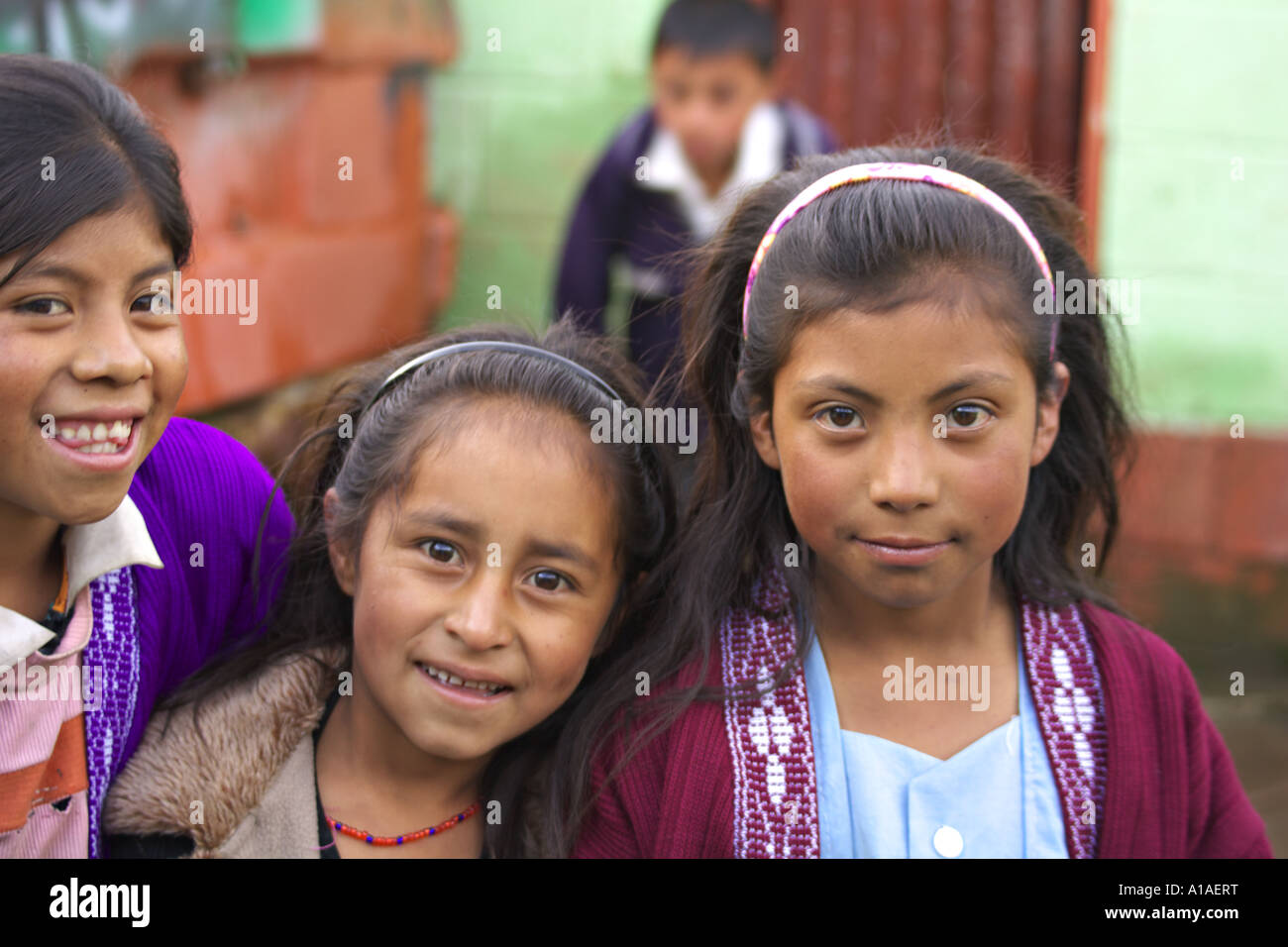 GUATEMALA CAPELLANIA Young indigenous Maya Ixil sisters in their remote ...