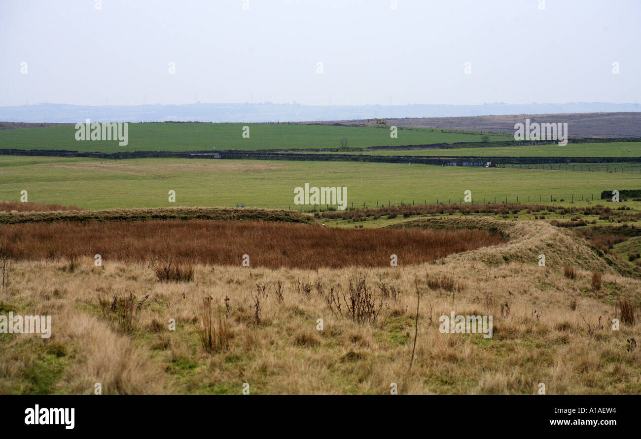 The industrial remains of a lodge at Cheesden Pasture Mill in the ...