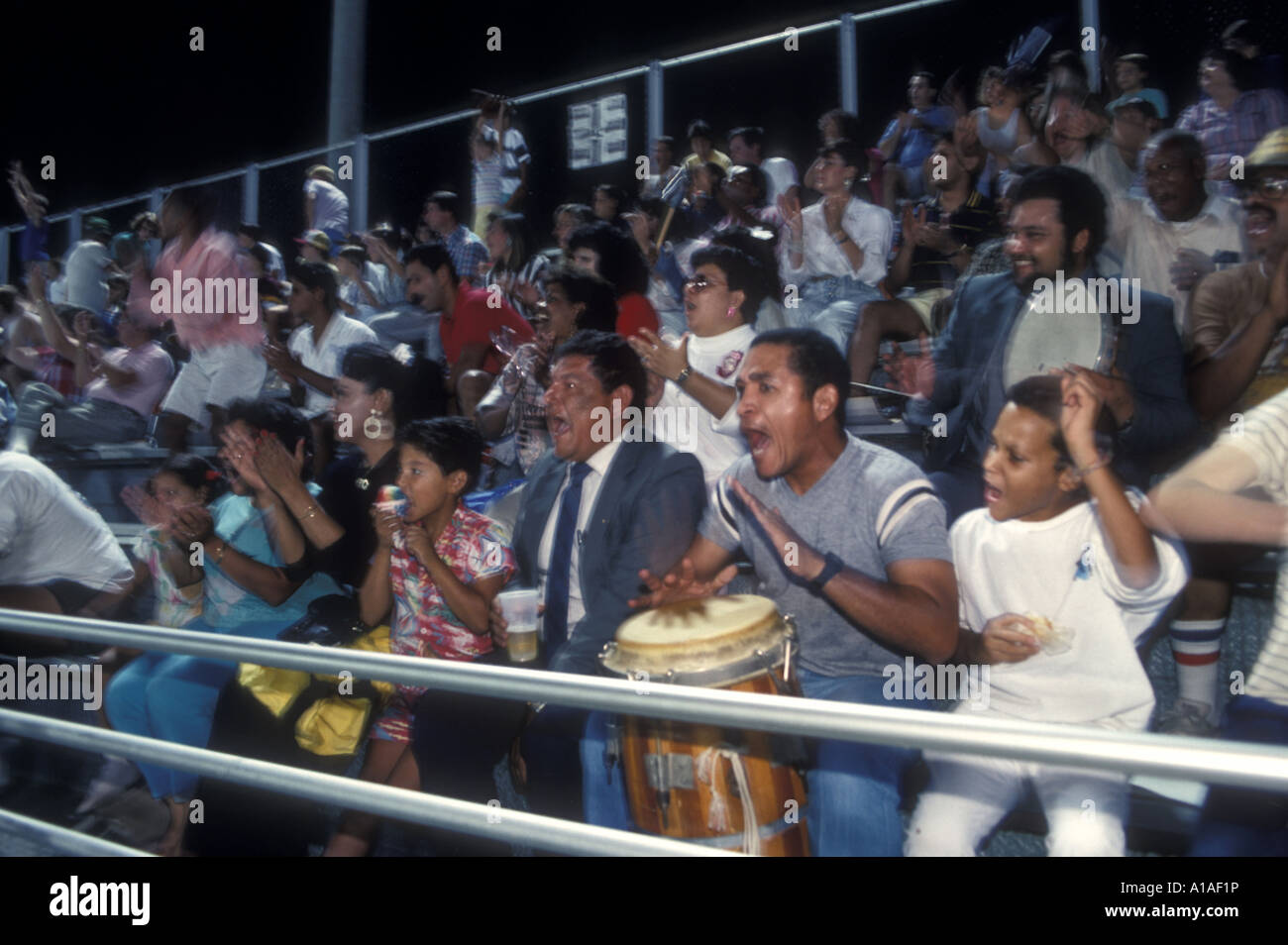 USA Virginia Prince William Yankees fans sing and play drums during ...