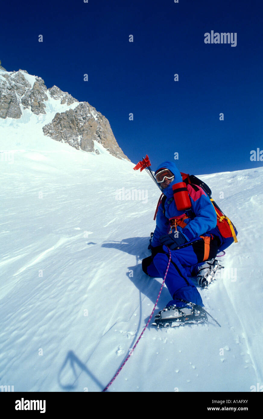 USA Alaska Denali National Park MR Rudiger Stuiss rests in Windy Corner ...