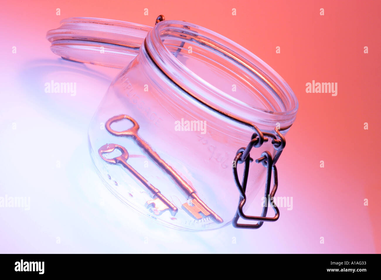 Keys in Glass Jar Stock Photo - Alamy