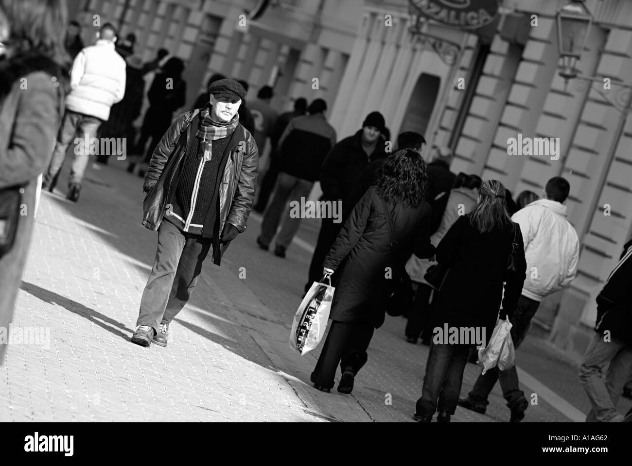 Crowded European City Street Stock Photo - Alamy
