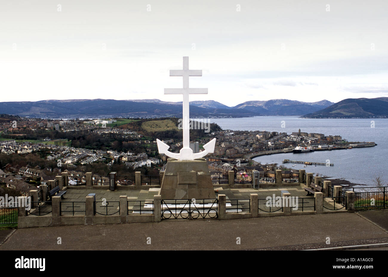 Cross at Lyle Hill in Greenock is a monument to Free French sailors ...