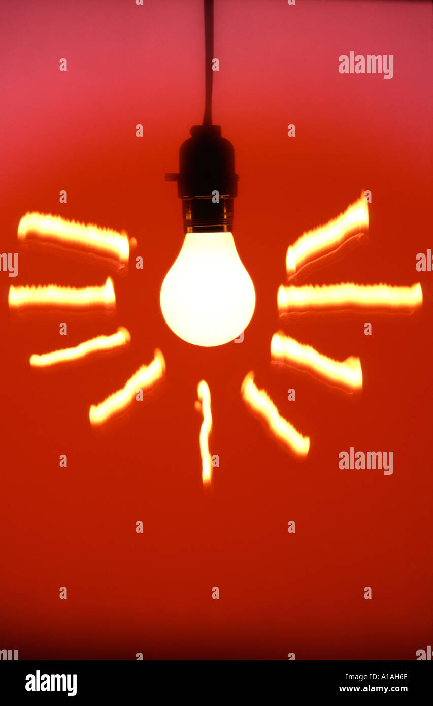Radiating light bulb Stock Photo - Alamy
