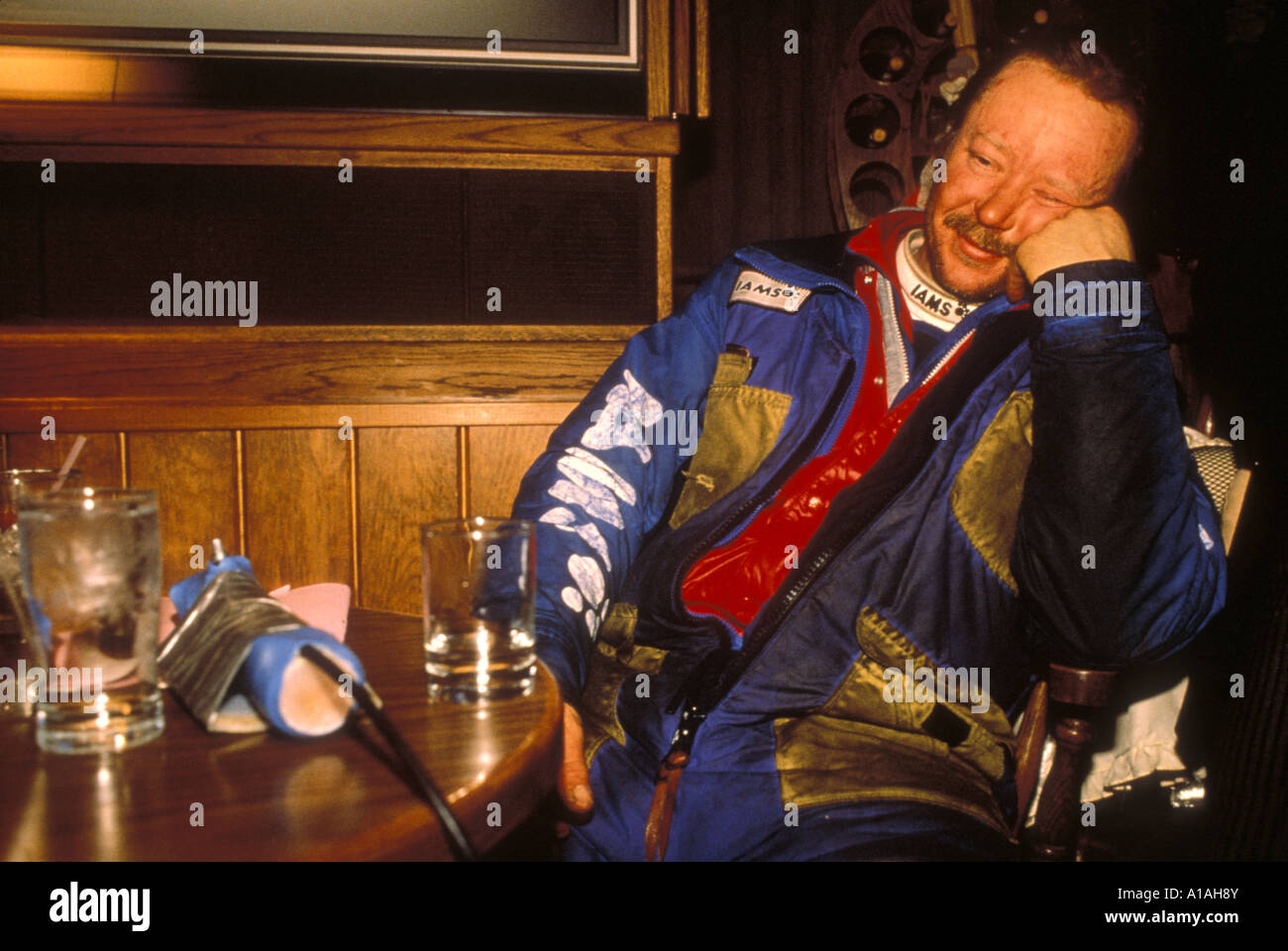 USA Alaska 1991 Iditarod champion Rick Swenson relaxes in Front Street ...