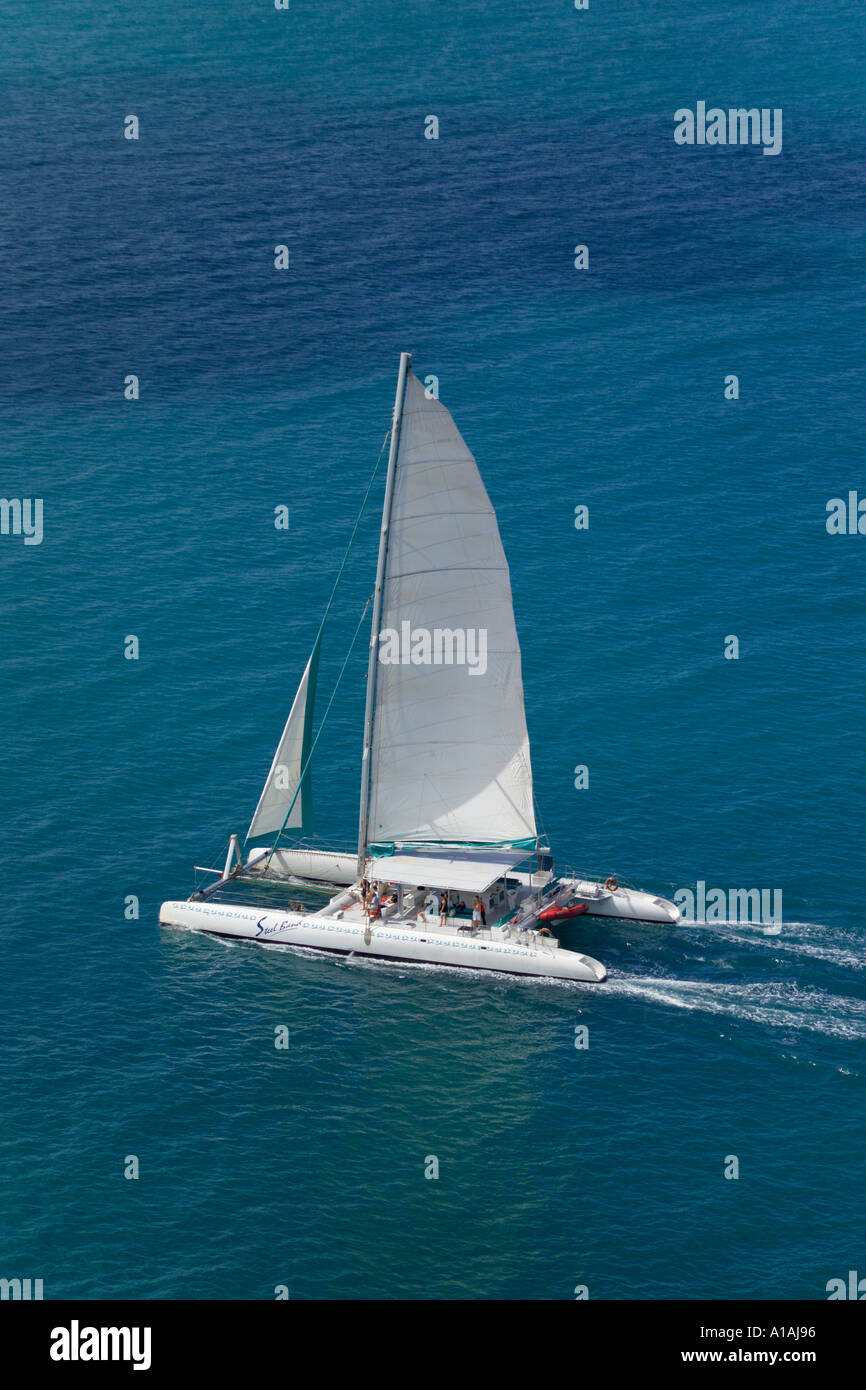 Catamaran "Rodney Bay" sailing St Lucia Caribbean Stock Photo - Alamy