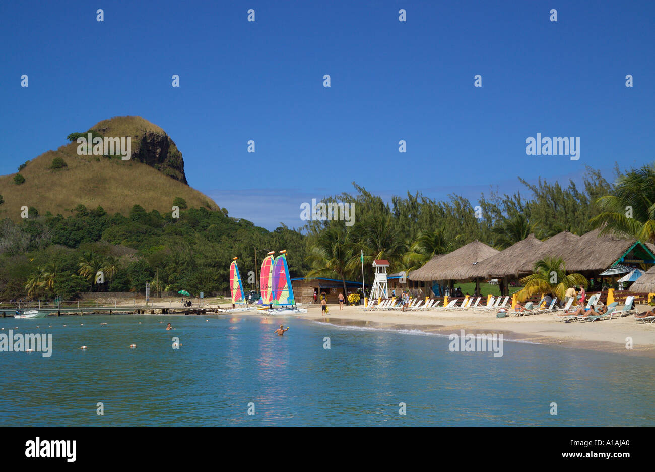 beach "Rodney Bay" [St Lucia] Caribbean Stock Photo - Alamy