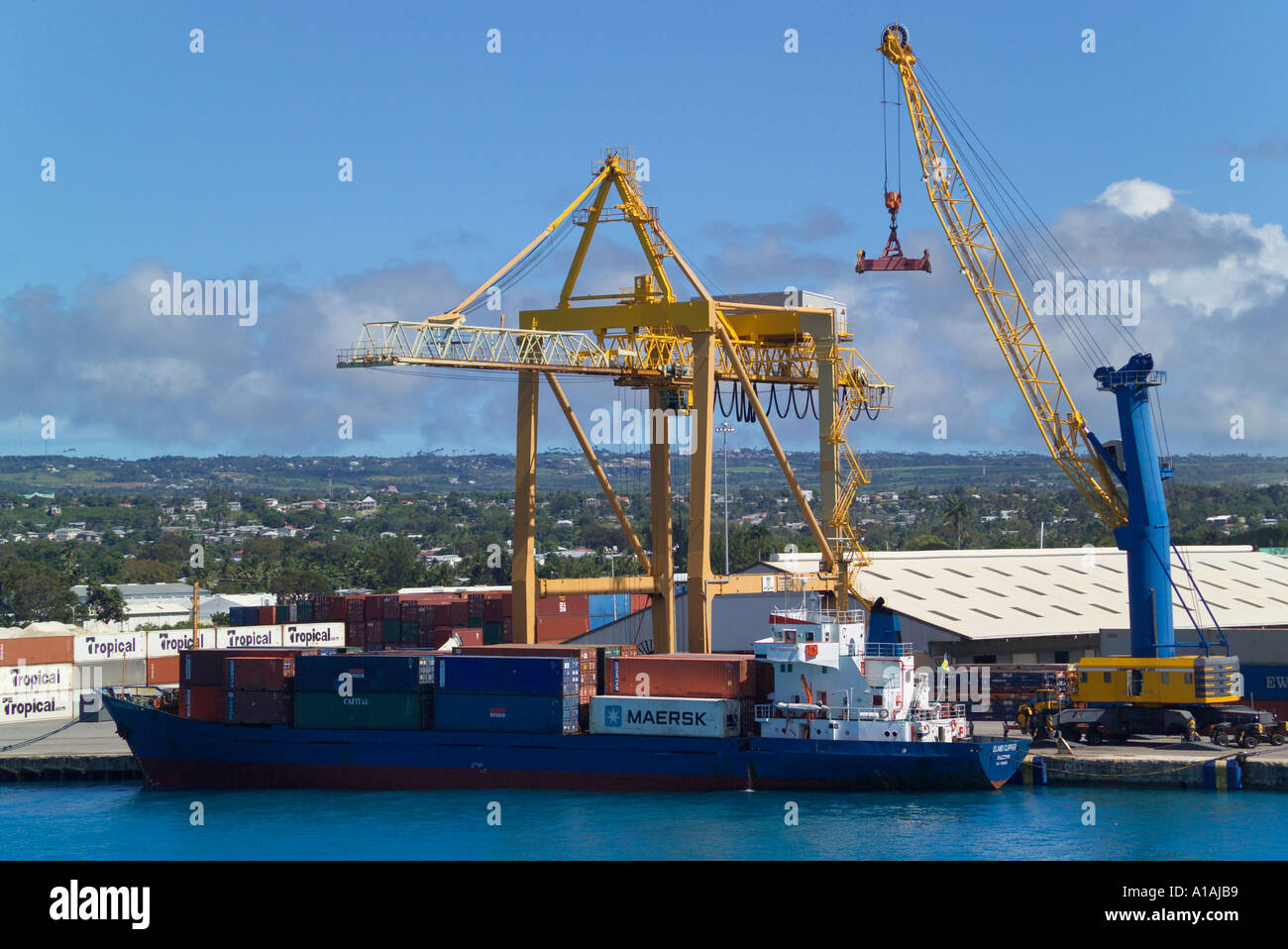 [container ship] port terminal Bridgetown Barbados Stock Photo - Alamy