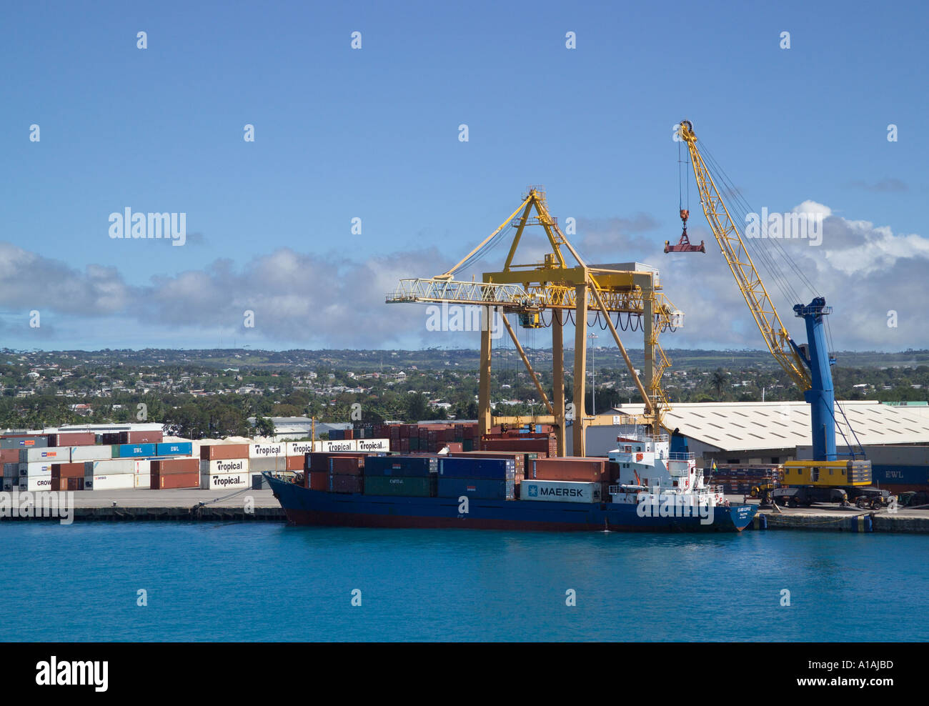[container ship] port terminal Bridgetown Barbados Stock Photo - Alamy