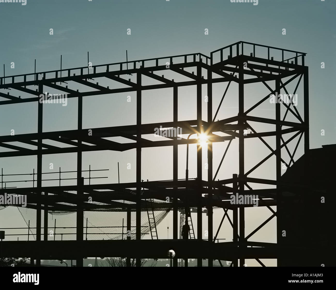 Silhouette of steel framework Stock Photo - Alamy