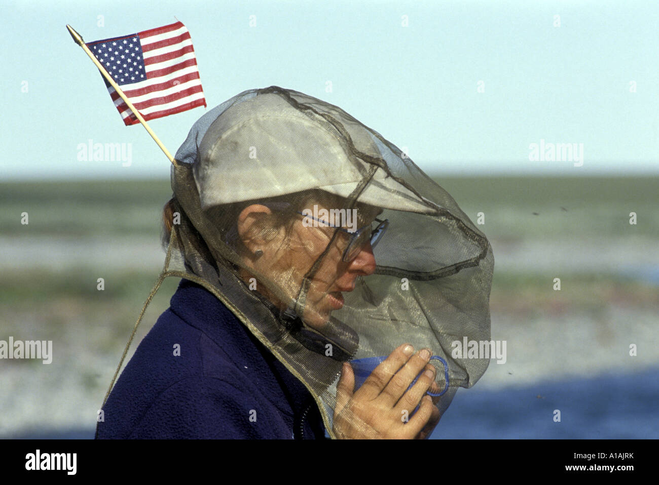 USA Alaska Arctic National Wildlife Refuge Whitewater rafter wears ...