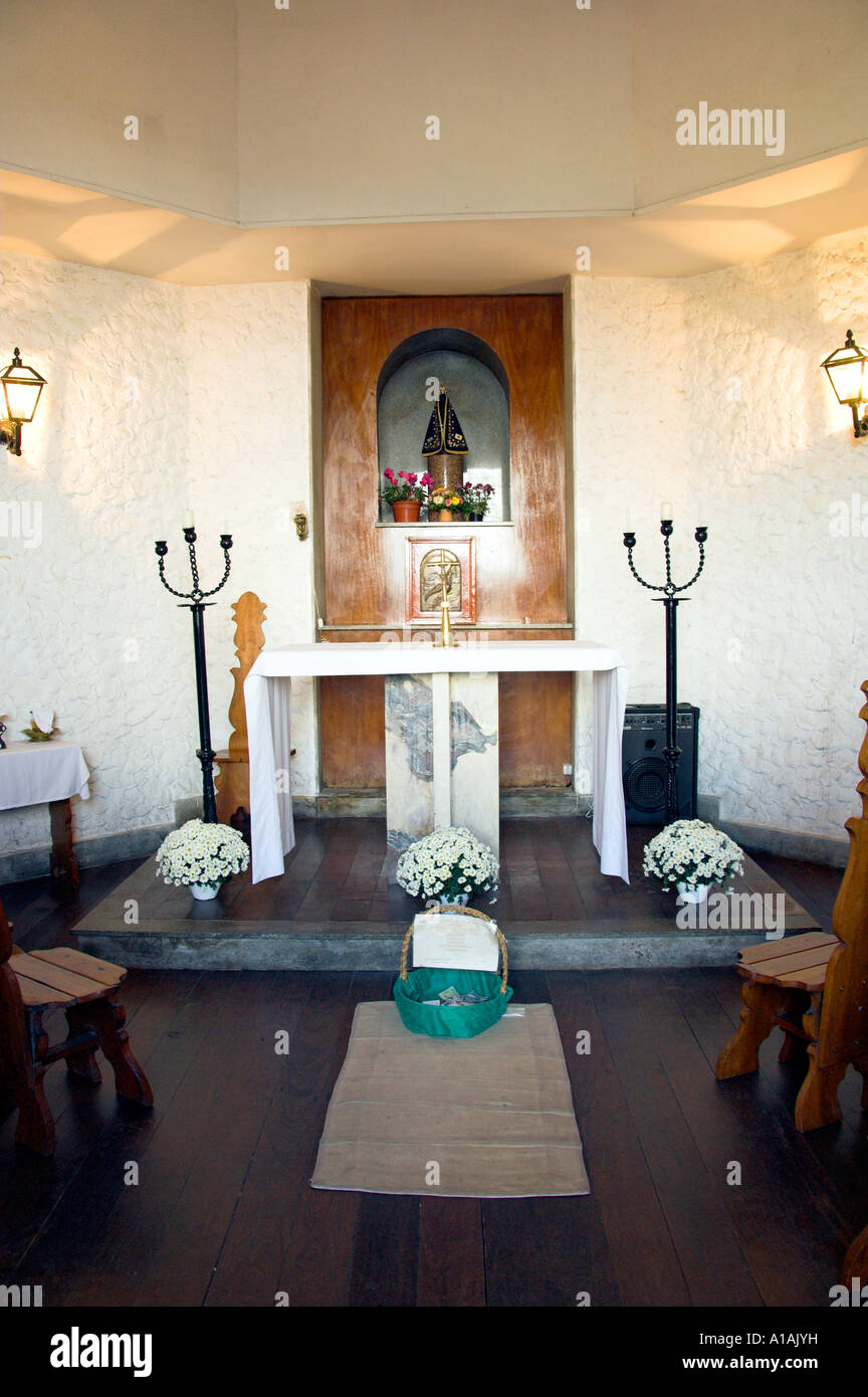 Interior chapel below Christ the Redeemer statue on Corcovado mountain ...