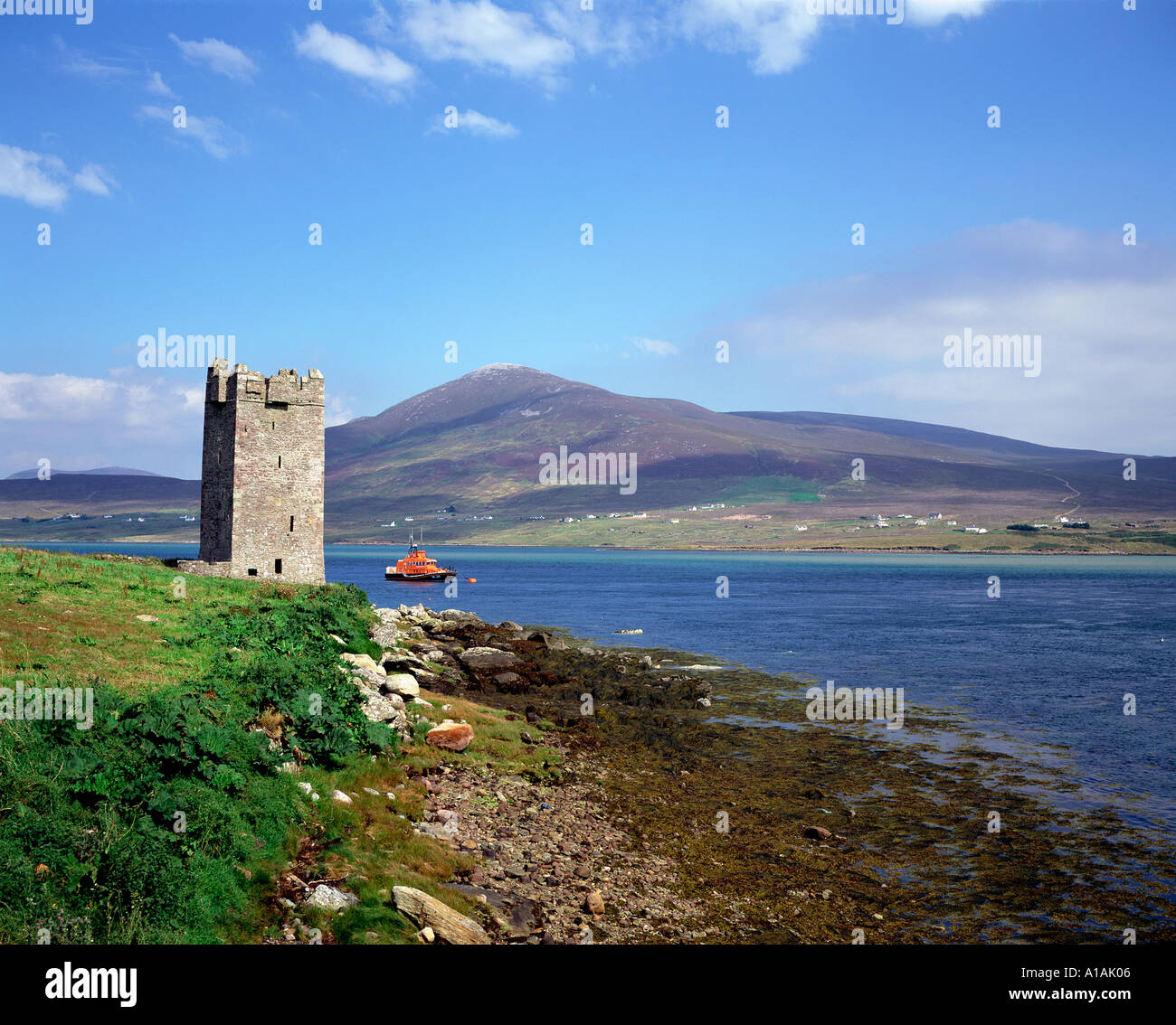 Carrickkildavnet Castle Mayo Ireland Stock Photo - Alamy