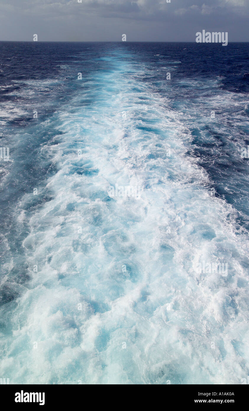 Wake of a Ship Stock Photo - Alamy