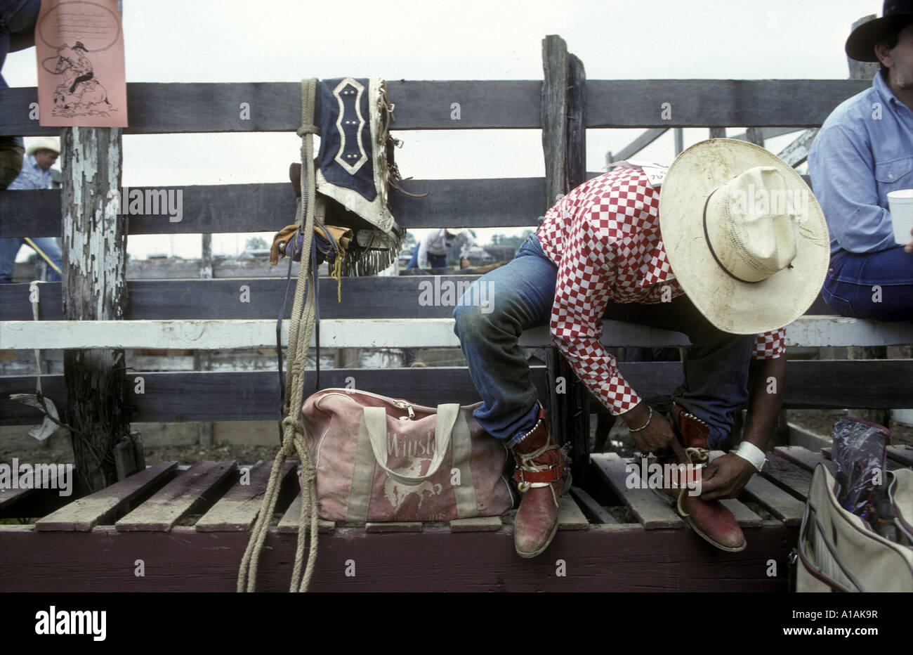 USA New Jersey Woodstown Rodeo cowboy prepares for event at Cowtown ...