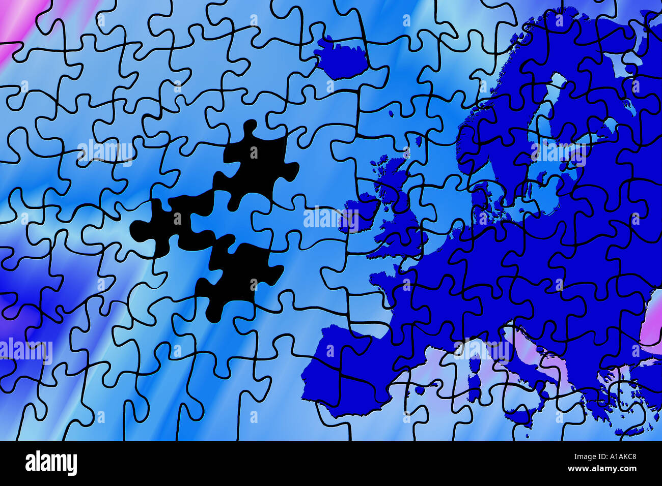 Europe map jigsaw puzzle hi-res stock photography and images - Alamy