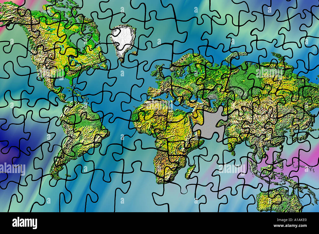 World map jigsaw hi-res stock photography and images - Alamy