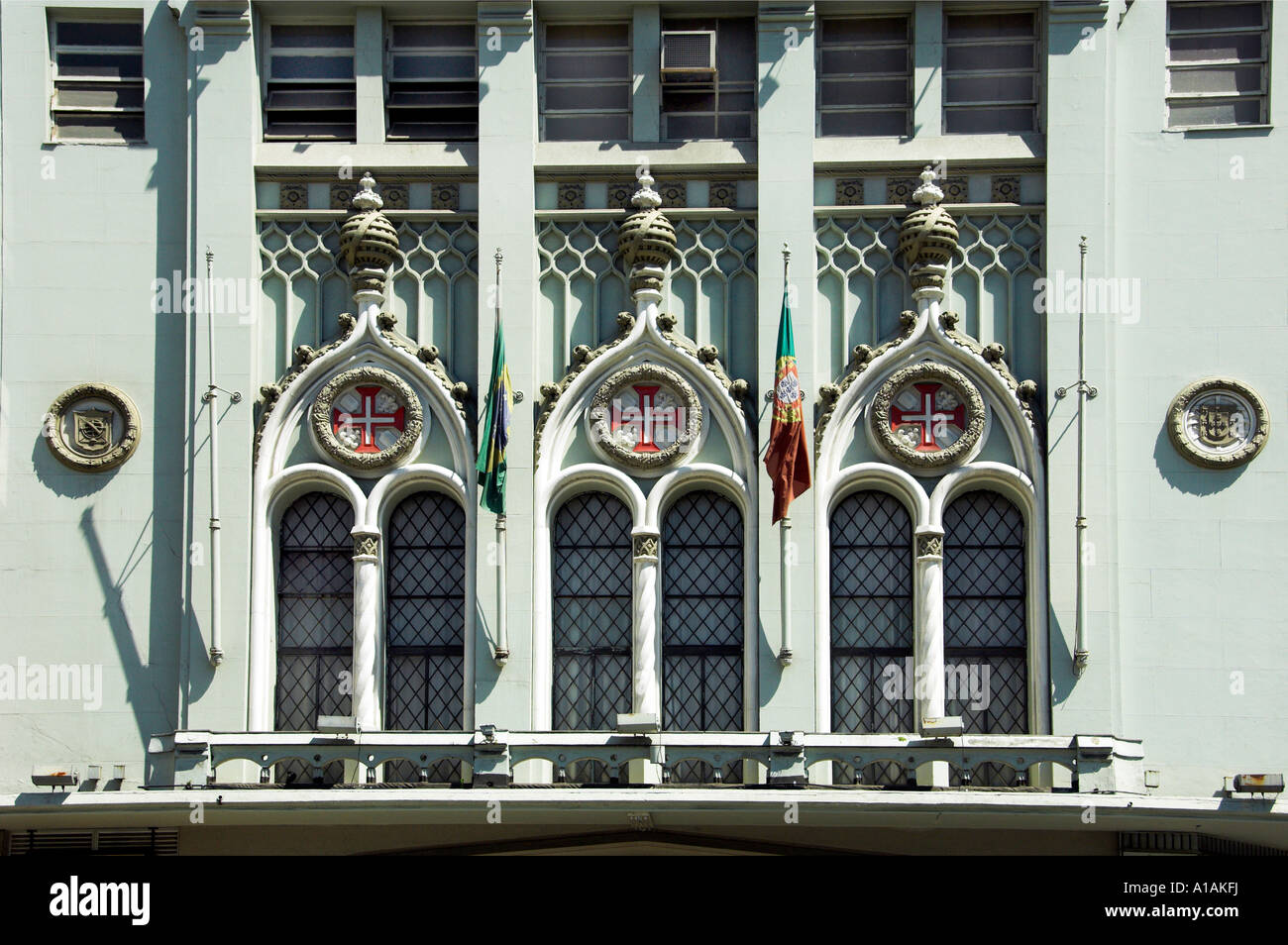 Historic colonial architecture in buildings of downtown Rio De Janeiro ...