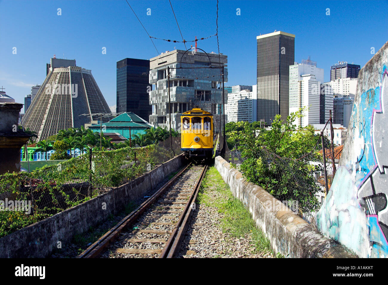 The Bond tram or streetcar travels from downtown to the Santa Teresa ...