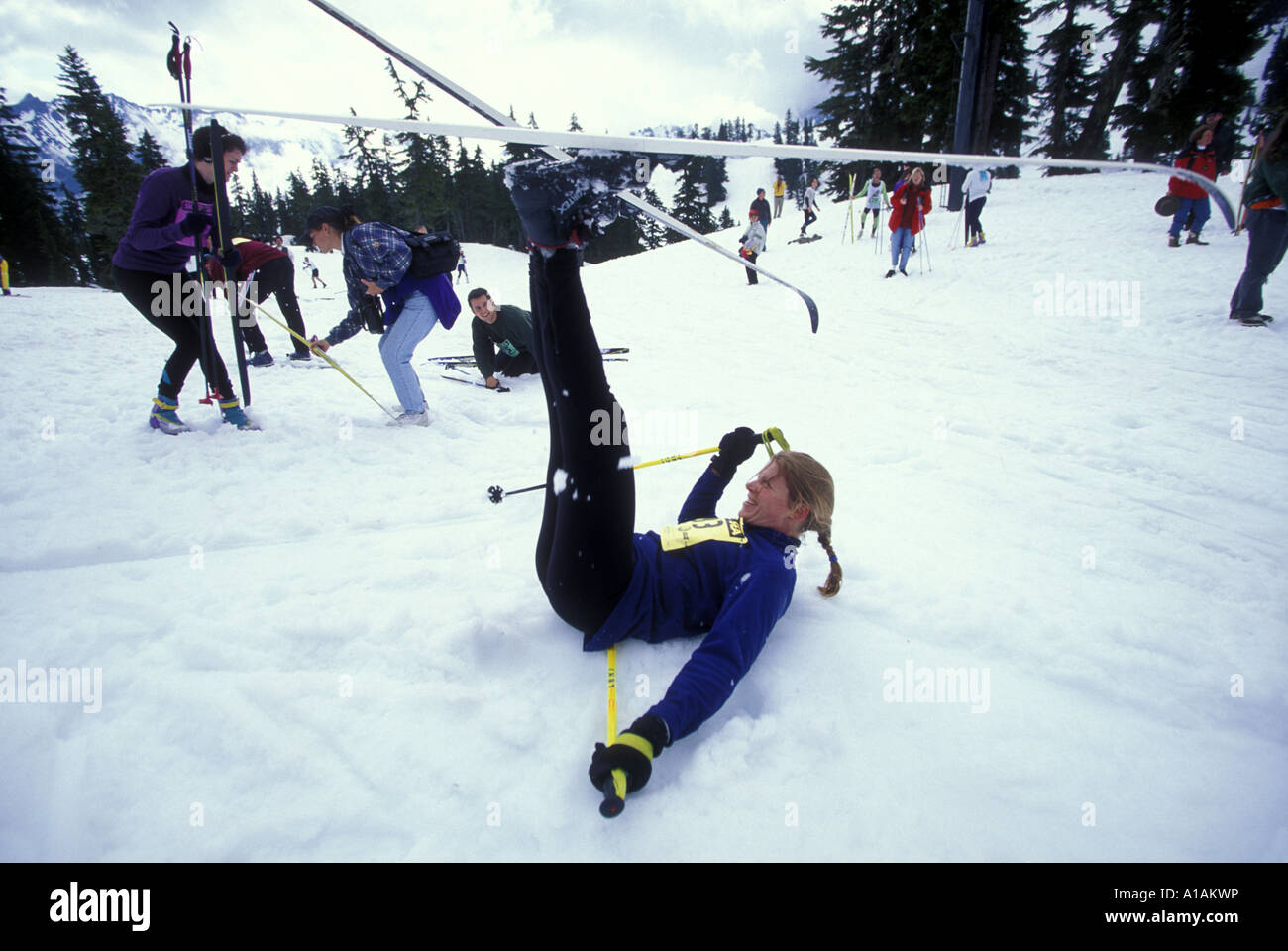 USA Washington Mount Baker National Recreation Area Cross country skier ...