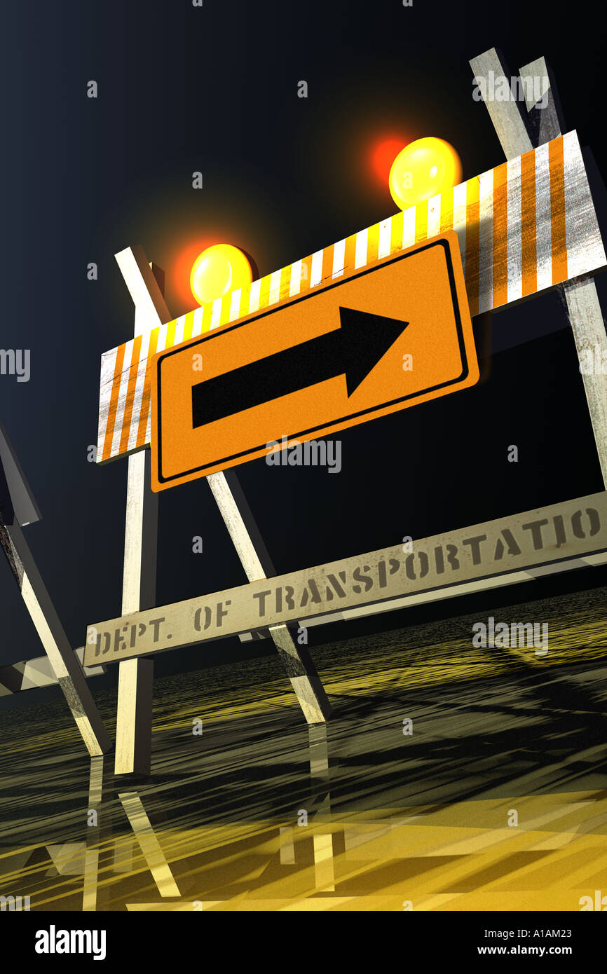 Detour lights sign hi-res stock photography and images - Alamy