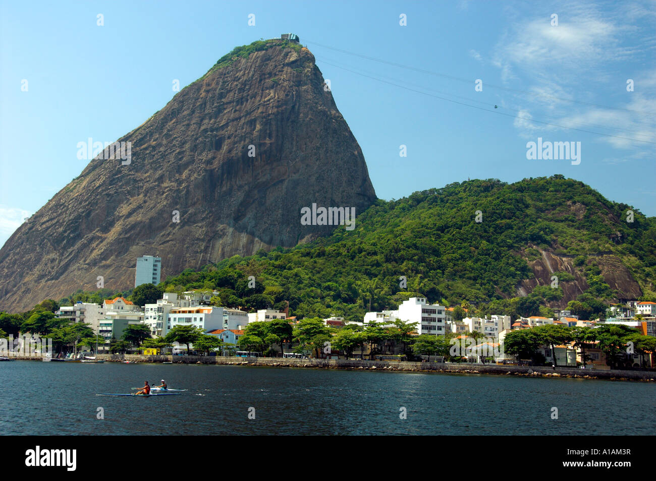 Sugarloaf Mountain and the district of Urca in Rio De Janeiro Brazil ...