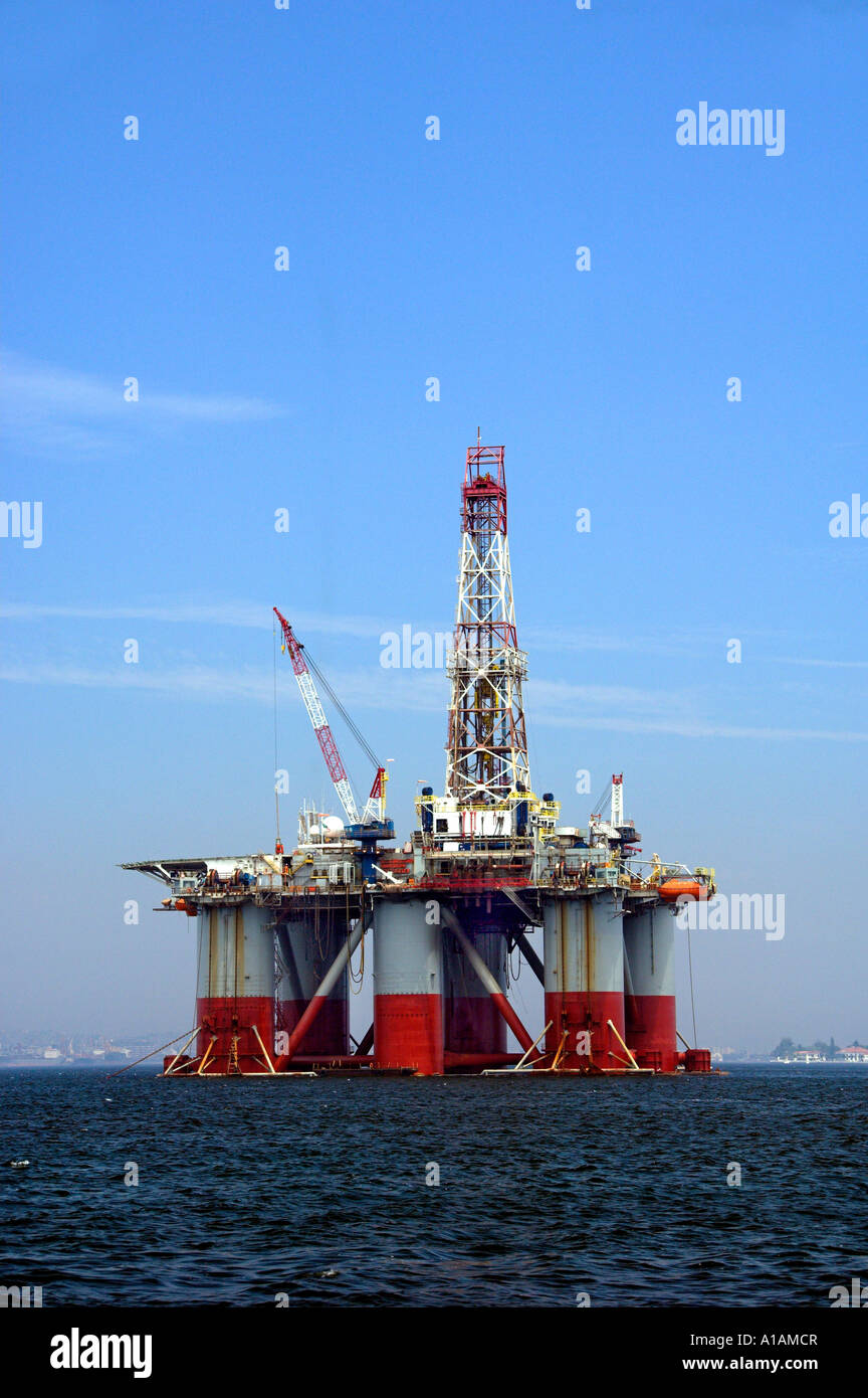 Oil drilling platform in Guanabara Bay Rio De Janeiro Brazil Stock ...