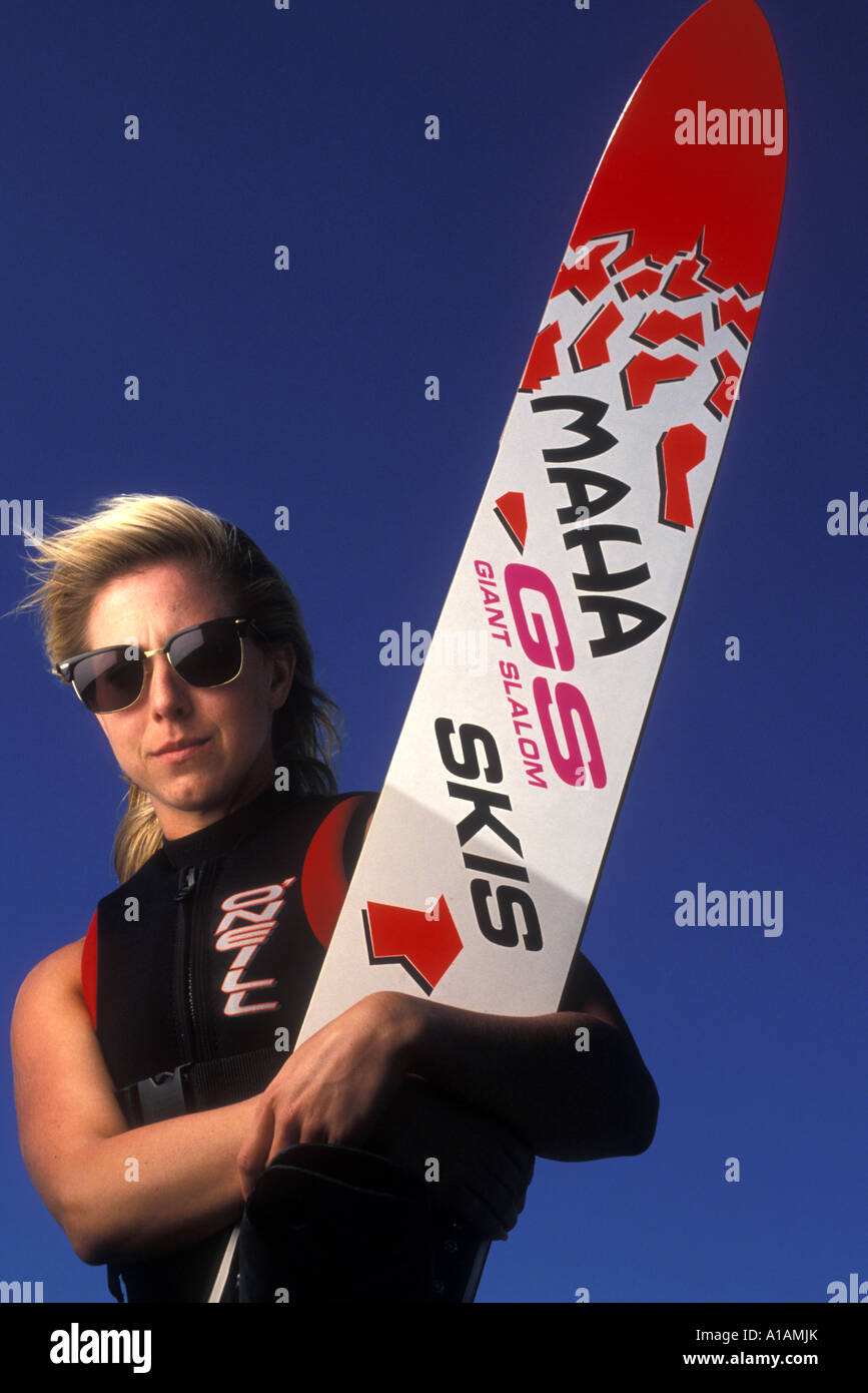 USA California San Francisco MR Portrait of Water skier Mary Maher with ...