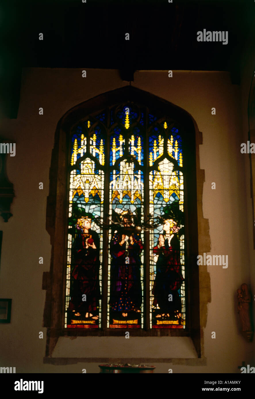 Stained glass inside St Mary the Virgin s Church Dedham Stock Photo - Alamy