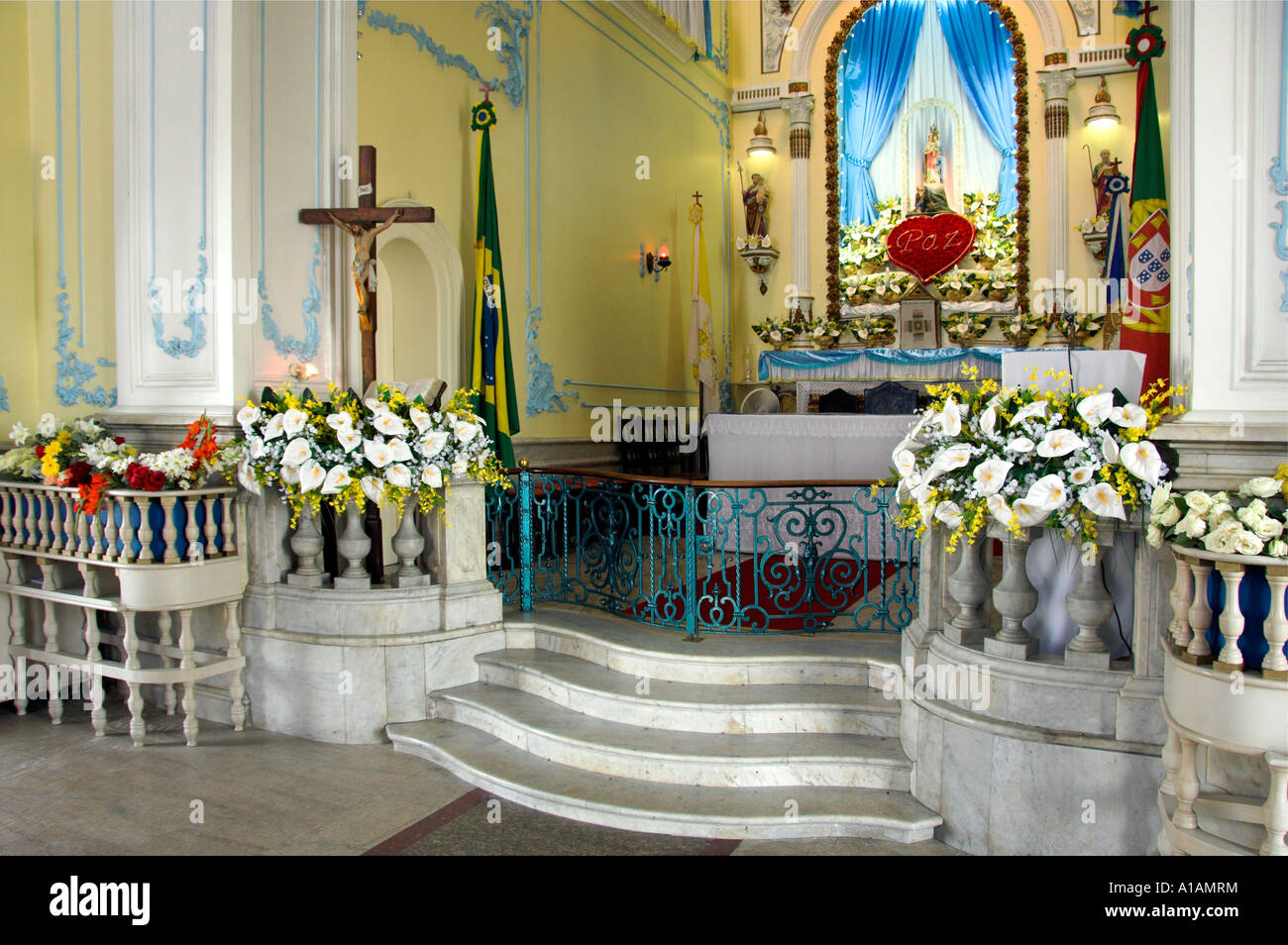 Interior decor of the Nossa Senhora da Penha de Franca church in Rio De ...