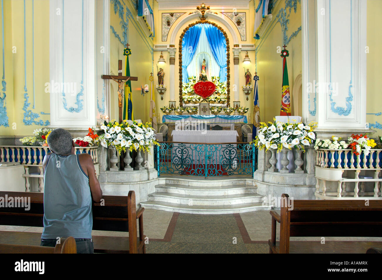 Interior decor of the Nossa Senhora da Penha de Franca church in Rio De ...