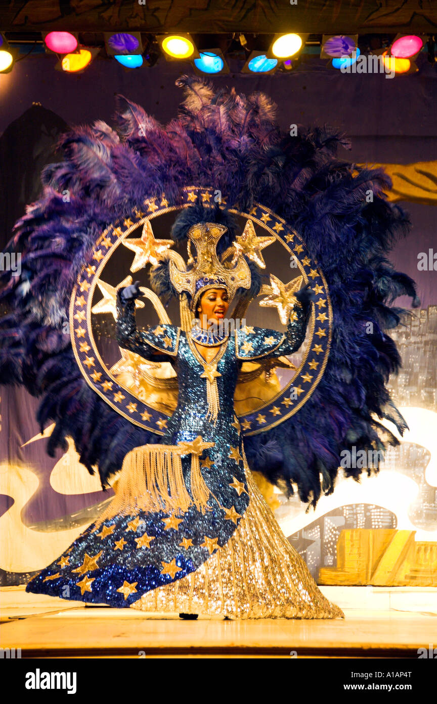 Colorful Samba dancers perform at a Samba Show in Rio De Janeiro Brazil ...