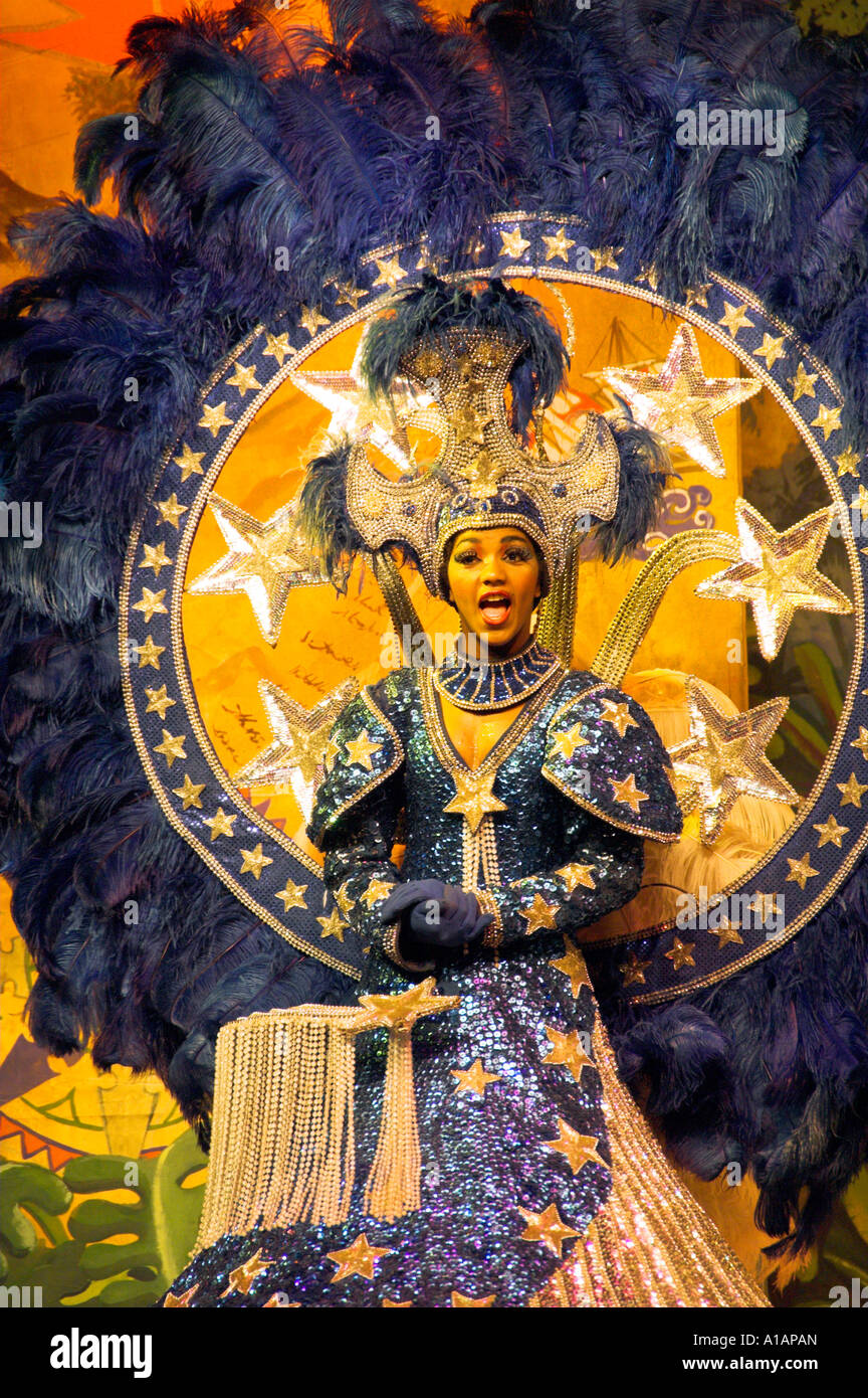 Colorful Samba dancers perform at a Samba Show in Rio De Janeiro Brazil ...