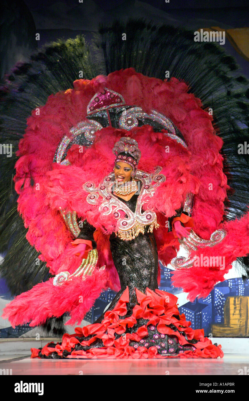 Colorful Samba dancers perform at a Samba Show in Rio De Janeiro Brazil ...