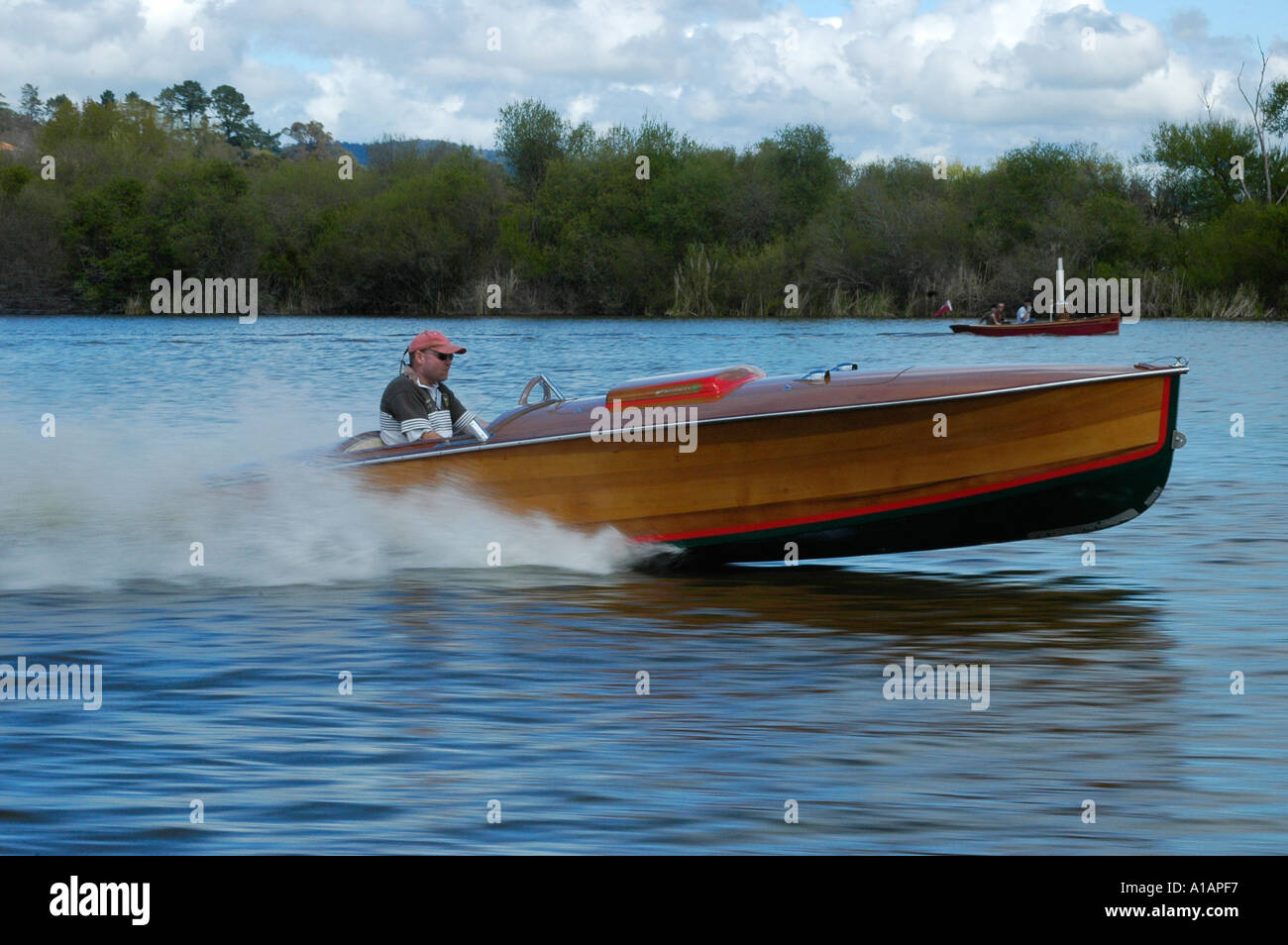 Classic wooden power boat Stock Photo - Alamy