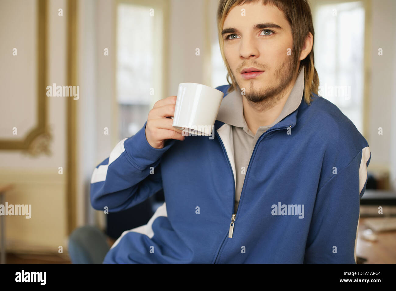Man having a coffee break Stock Photo - Alamy